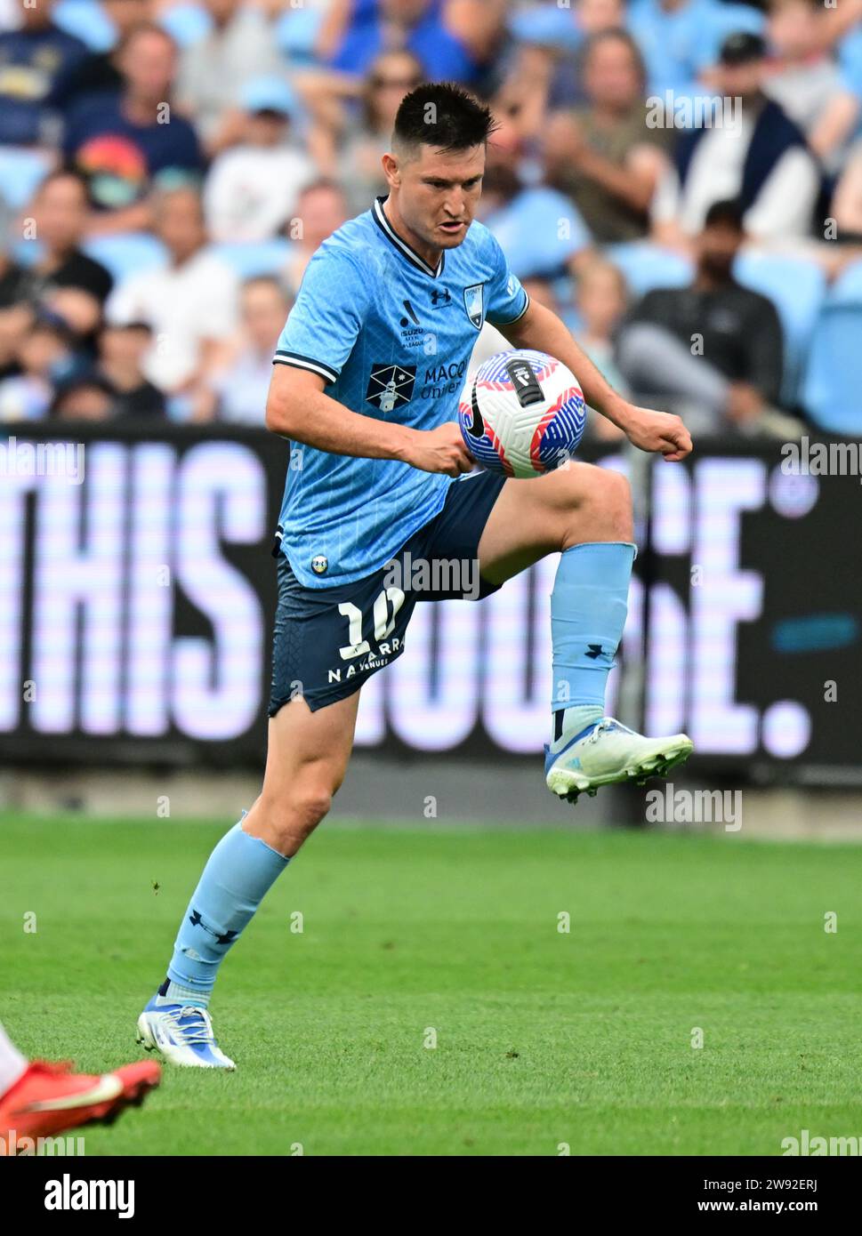 Sydney, Australia. 23rd Dec, 2023. Joseph Lolley of Sydney FC team is ...