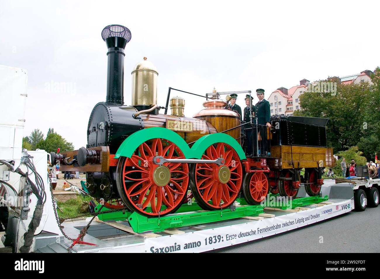Saxonia, the first German steam locomotive Stock Photo - Alamy
