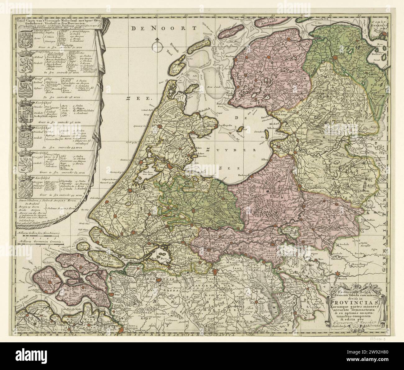 Map of the Republic of the Seven United Netherlands, Caspar Specht ...