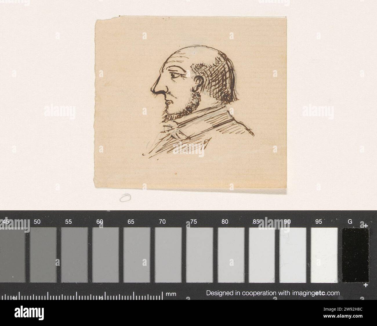 Portrait sketch of unknown, Johan Michaël Schmidt Crans, 1875 - 1895 ...