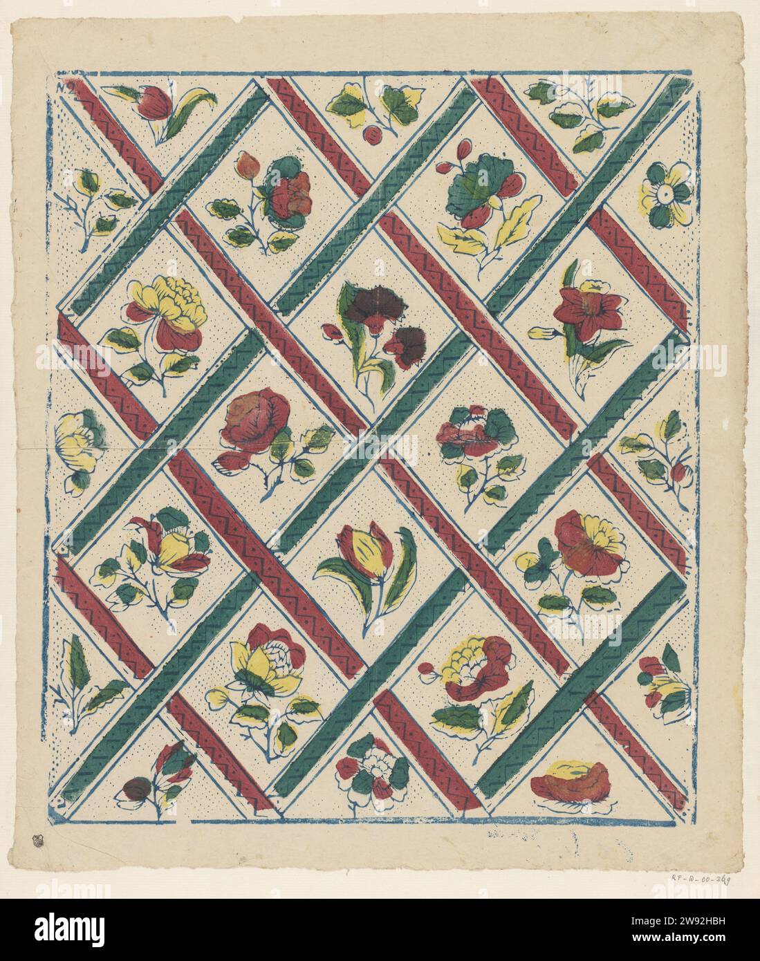 Leaf with diamond pattern with flour and point stock as field filling ...