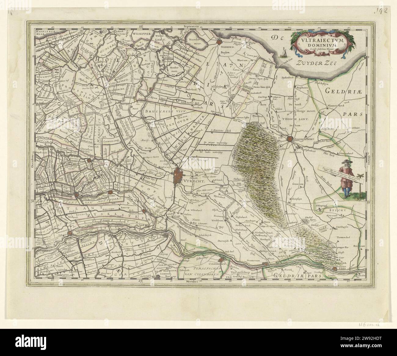 Map of the province of Utrecht, Willem Janszoon Blaeu, 1630 print Map ...