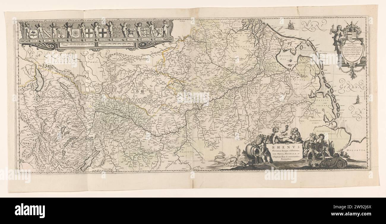 Map of the Rhine Internal Area, Willem Janszoon Blaeu, 1636 Map of the ...