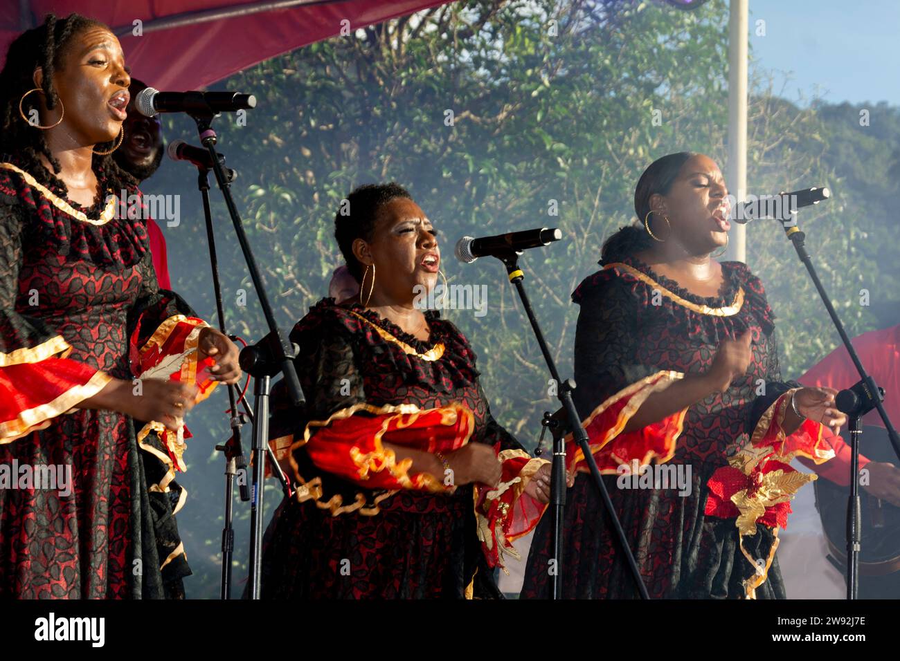 Members of a parang band perform in Lopinot Village Stock Photo - Alamy