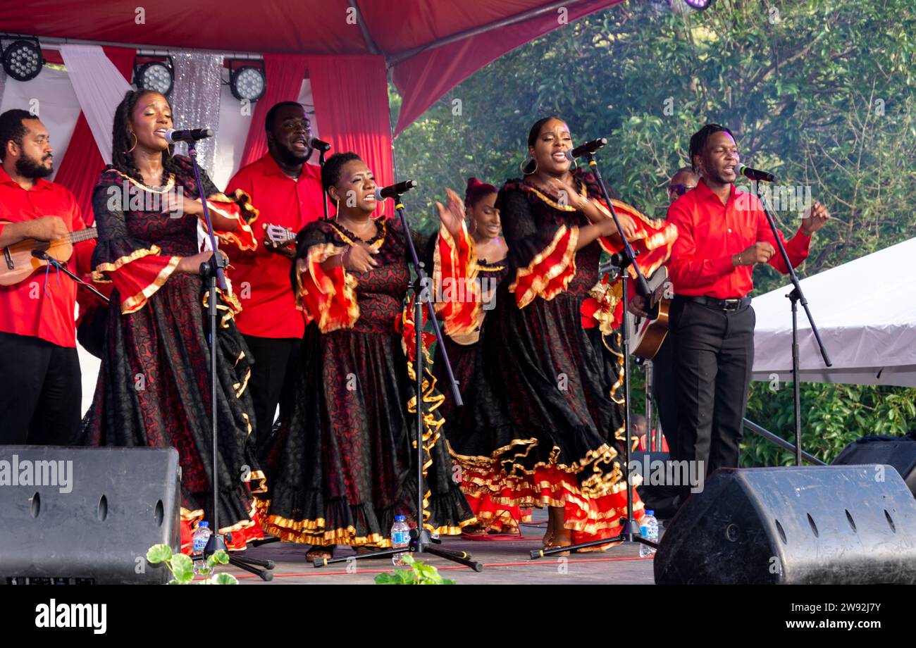 Members of a parang band perform in Lopinot Village Stock Photo - Alamy
