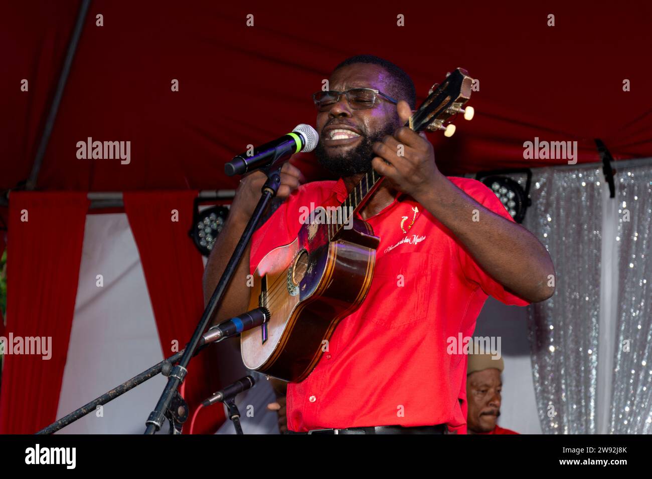Members of a parang band perform in Lopinot Village Stock Photo - Alamy
