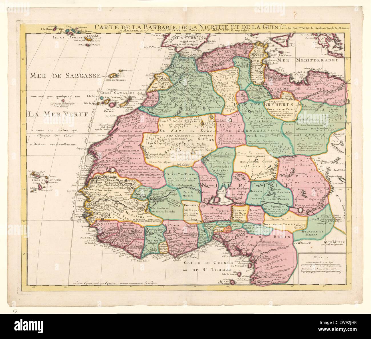 Map of North -West Africa, Guillaume Delisle, 1757 - 1774 Map of ...