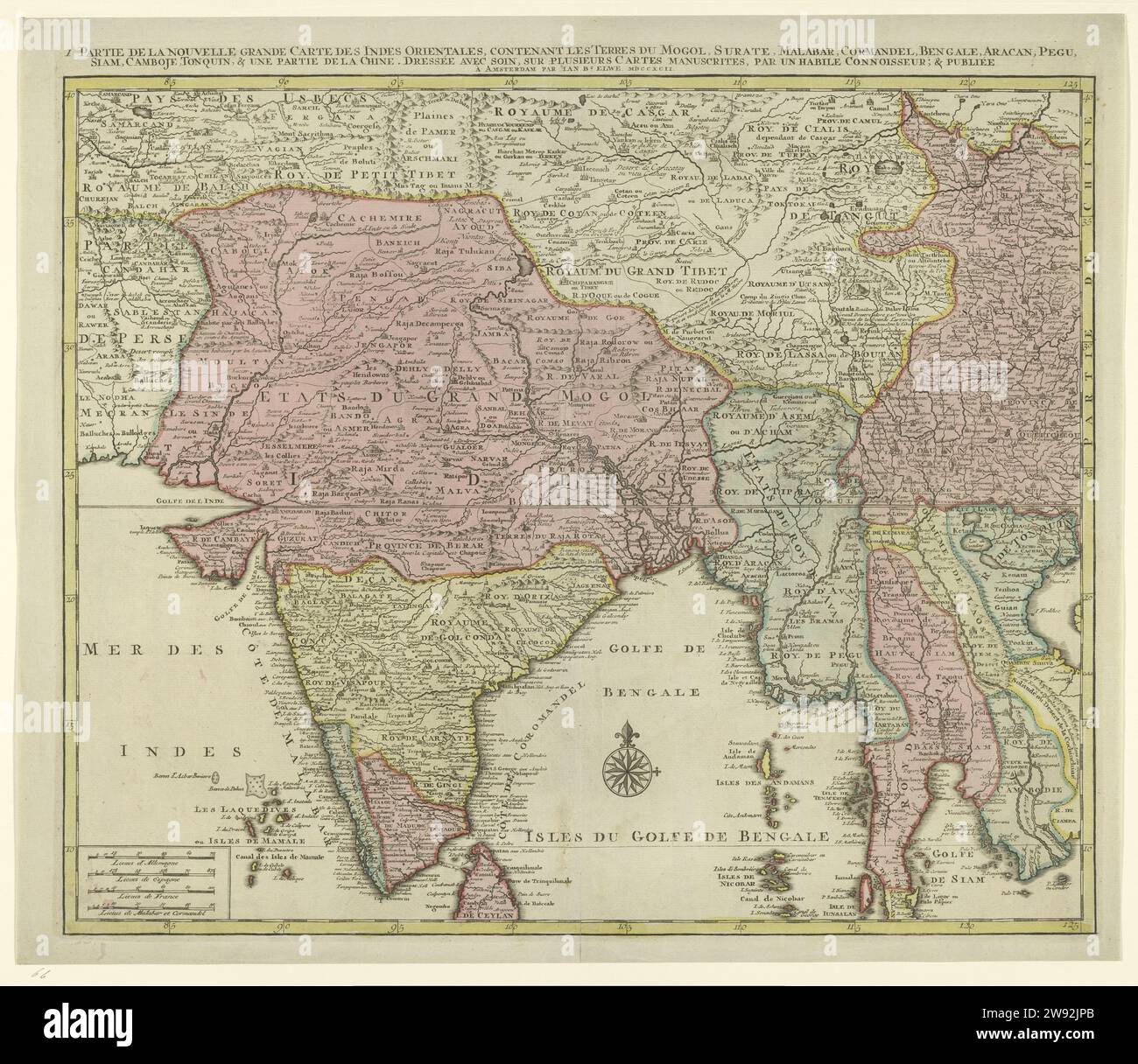 Map of South Asia, Jan Barend Elwe, 1792 print Map of South Asia ...