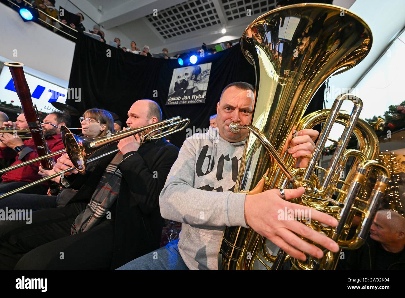 Brno, Czech Republic. 23rd Dec, 2023. Singing of Jakub Jan Ryba's Czech ...