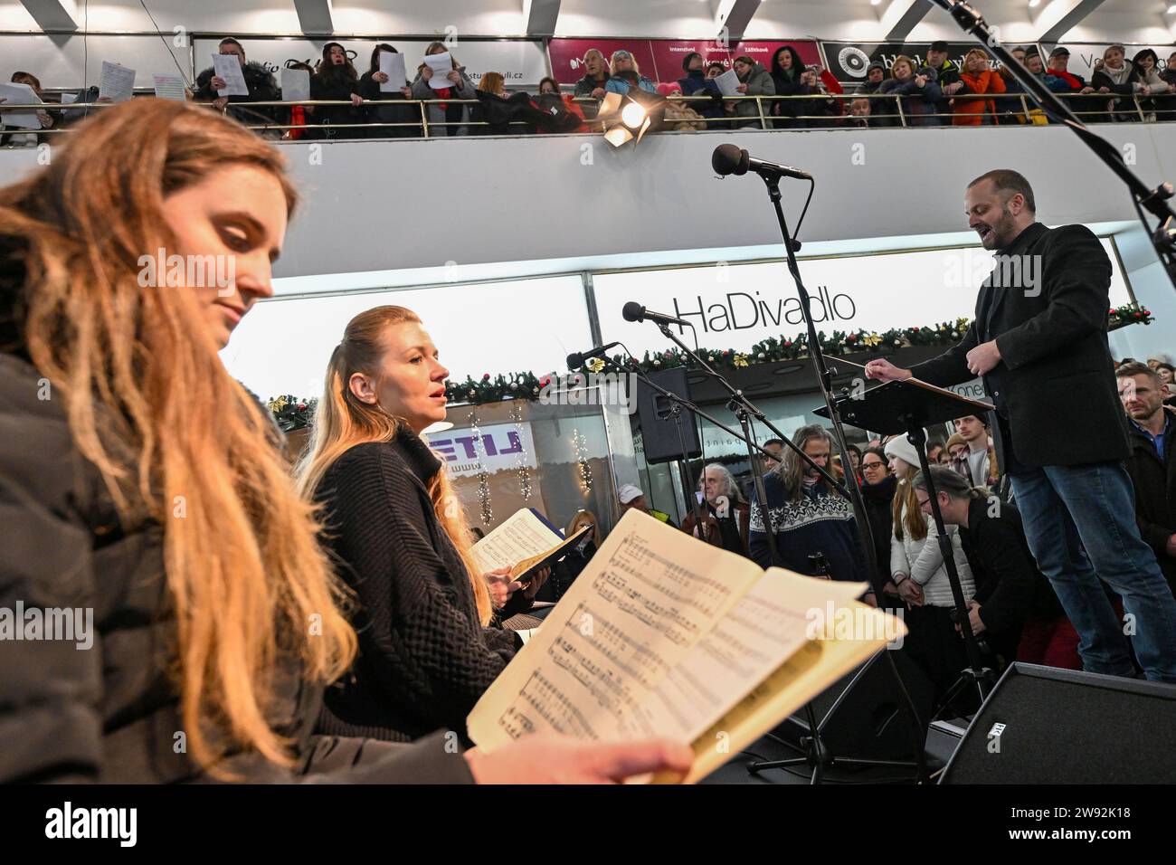 Brno, Czech Republic. 23rd Dec, 2023. Singing of Jakub Jan Ryba's Czech ...