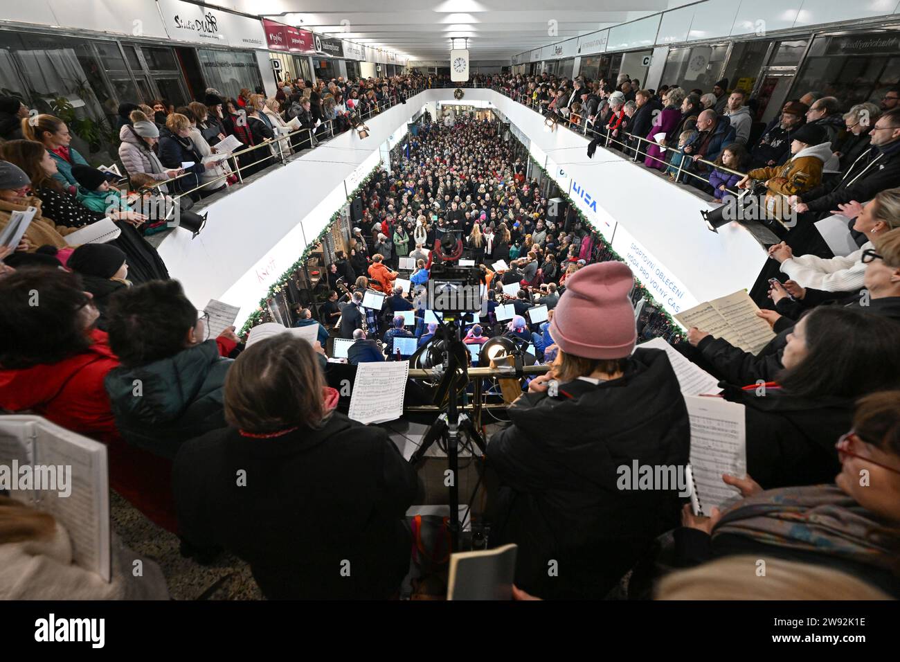 Brno, Czech Republic. 23rd Dec, 2023. Singing of Jakub Jan Ryba's Czech ...