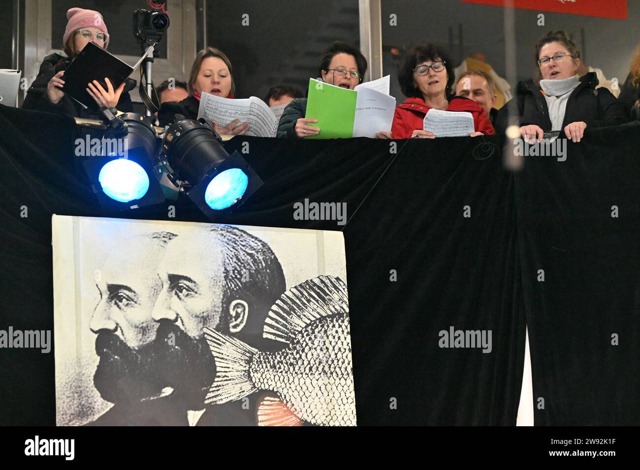 Brno, Czech Republic. 23rd Dec, 2023. Singing of Jakub Jan Ryba's Czech ...