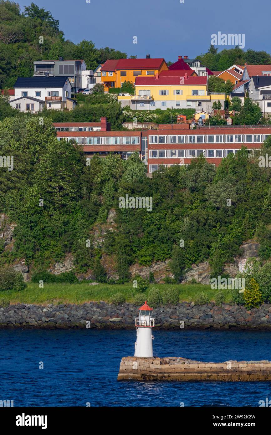 Lade Molja Lighthouse, Trondheim, Trondelag County, Norway Stock Photo ...