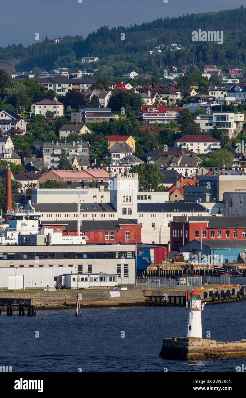 Lade Molja Lighthouse, Trondheim, Trondelag County, Norway Stock Photo ...