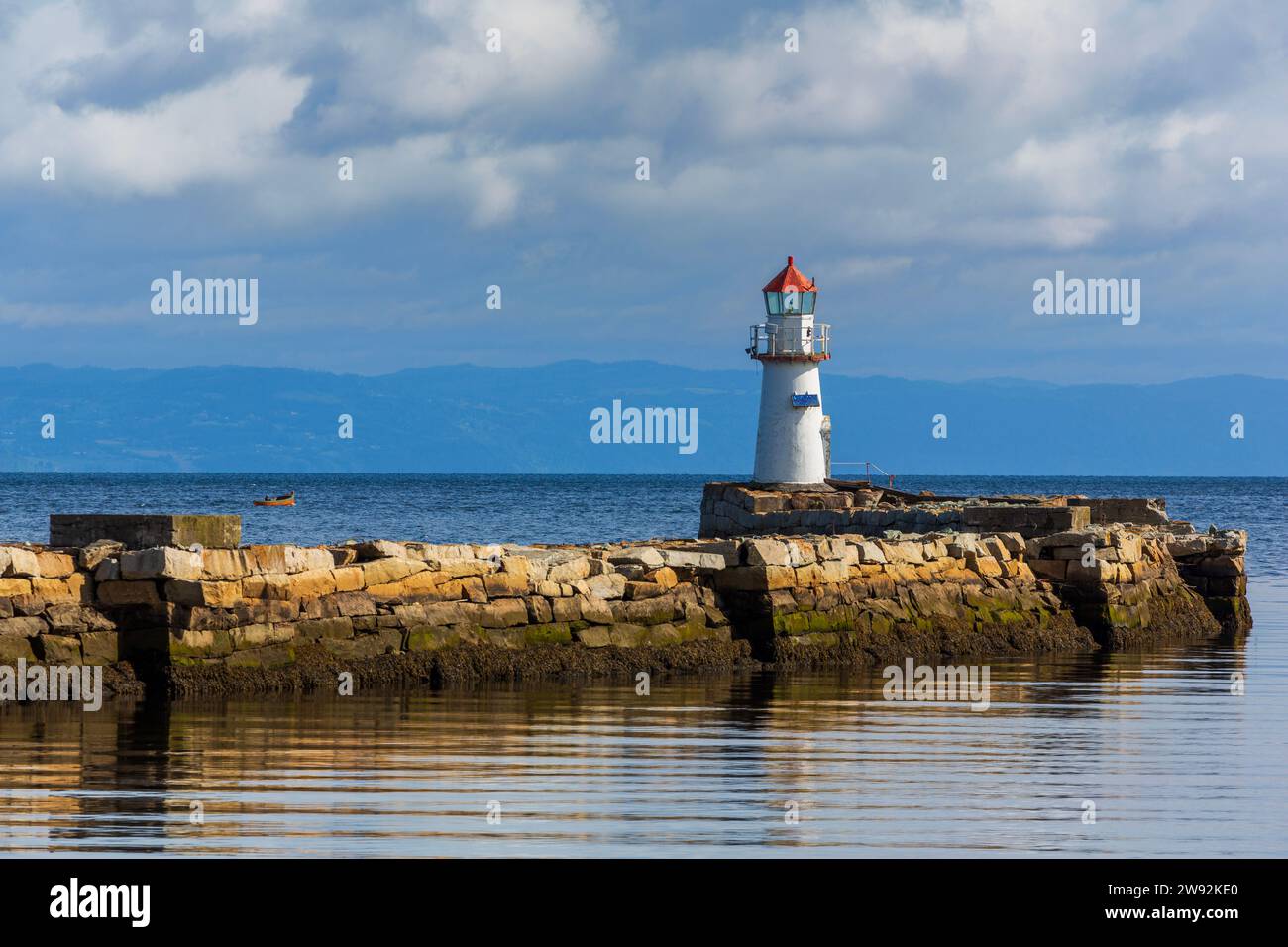 Lade Molja Lighthouse, Trondheim, Trondelag County, Norway Stock Photo ...