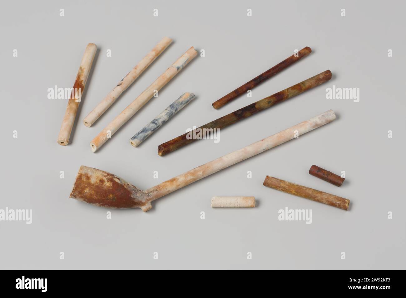 Pipe and fragments Pipe stalks from the wreck of the East Indians' t ...