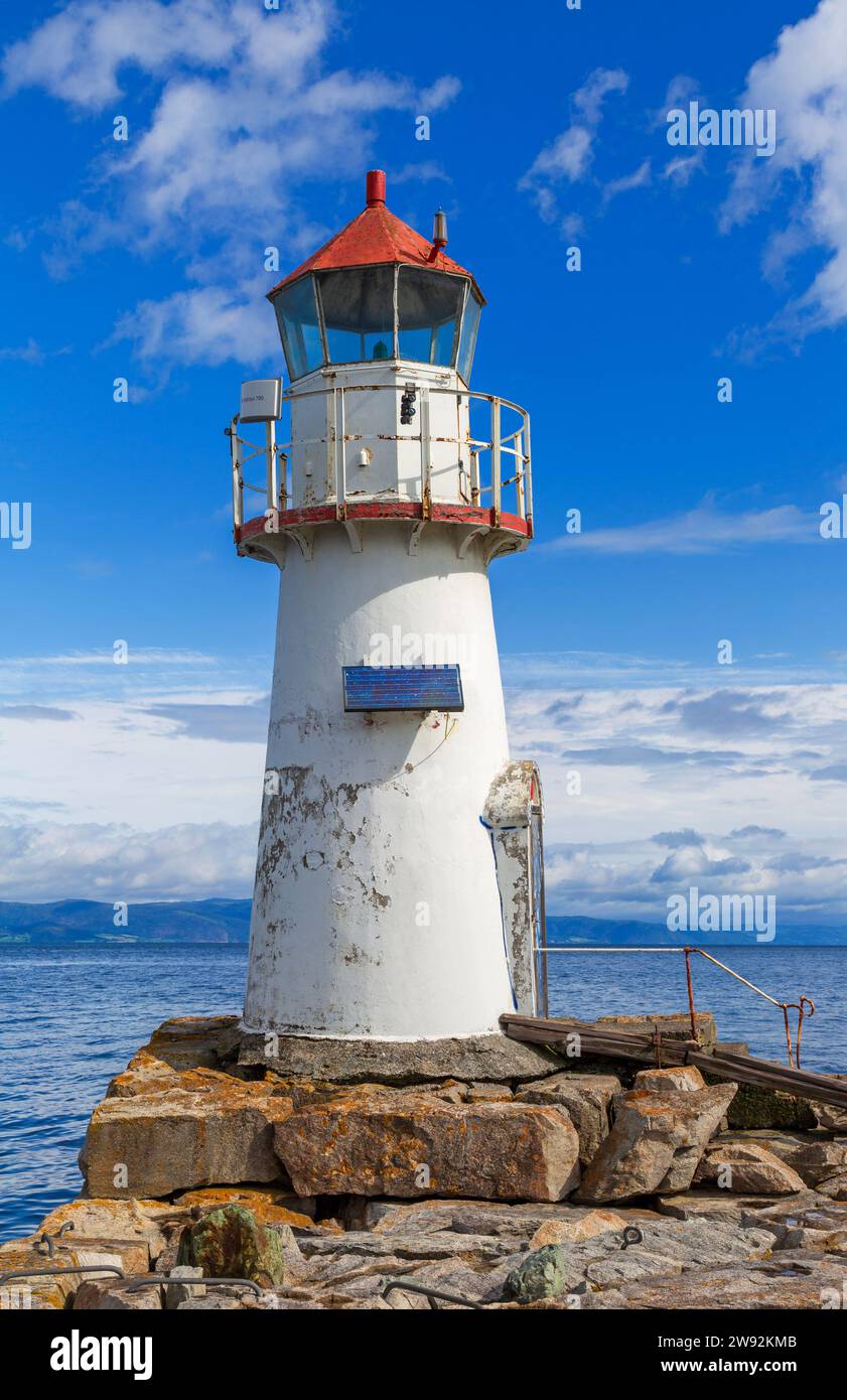 Lade Molja Lighthouse, Trondheim, Trondelag County, Norway Stock Photo ...