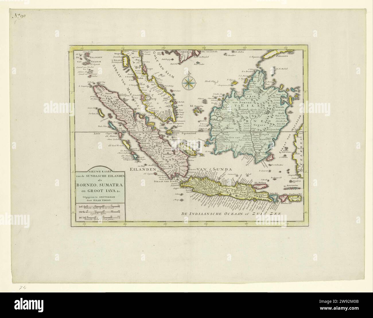 Map of the Indonesian Archipelago, Isaac Tirion, 1744 Map of Indonesia, the different areas ...
