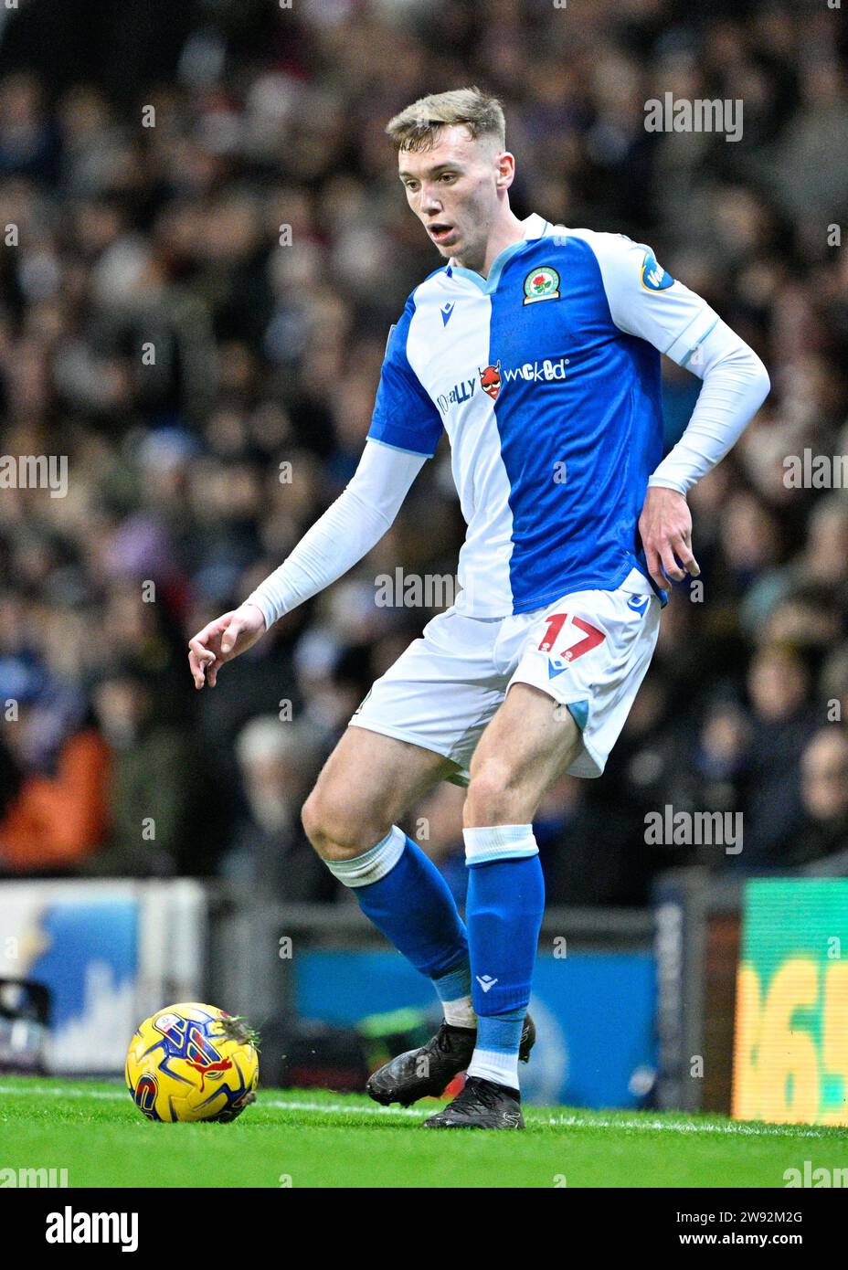 Blackburn, UK. 23rd Dec, 2023. Hayden Carter #17 of Blackburn Rovers ...
