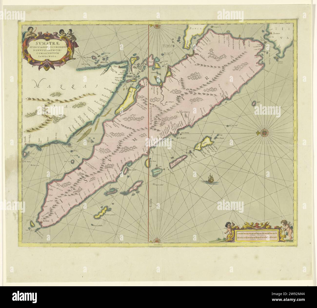Kaart Van Sumatra, Covens & Mortier, 1707 - 1741 print Map of Sumatra ...