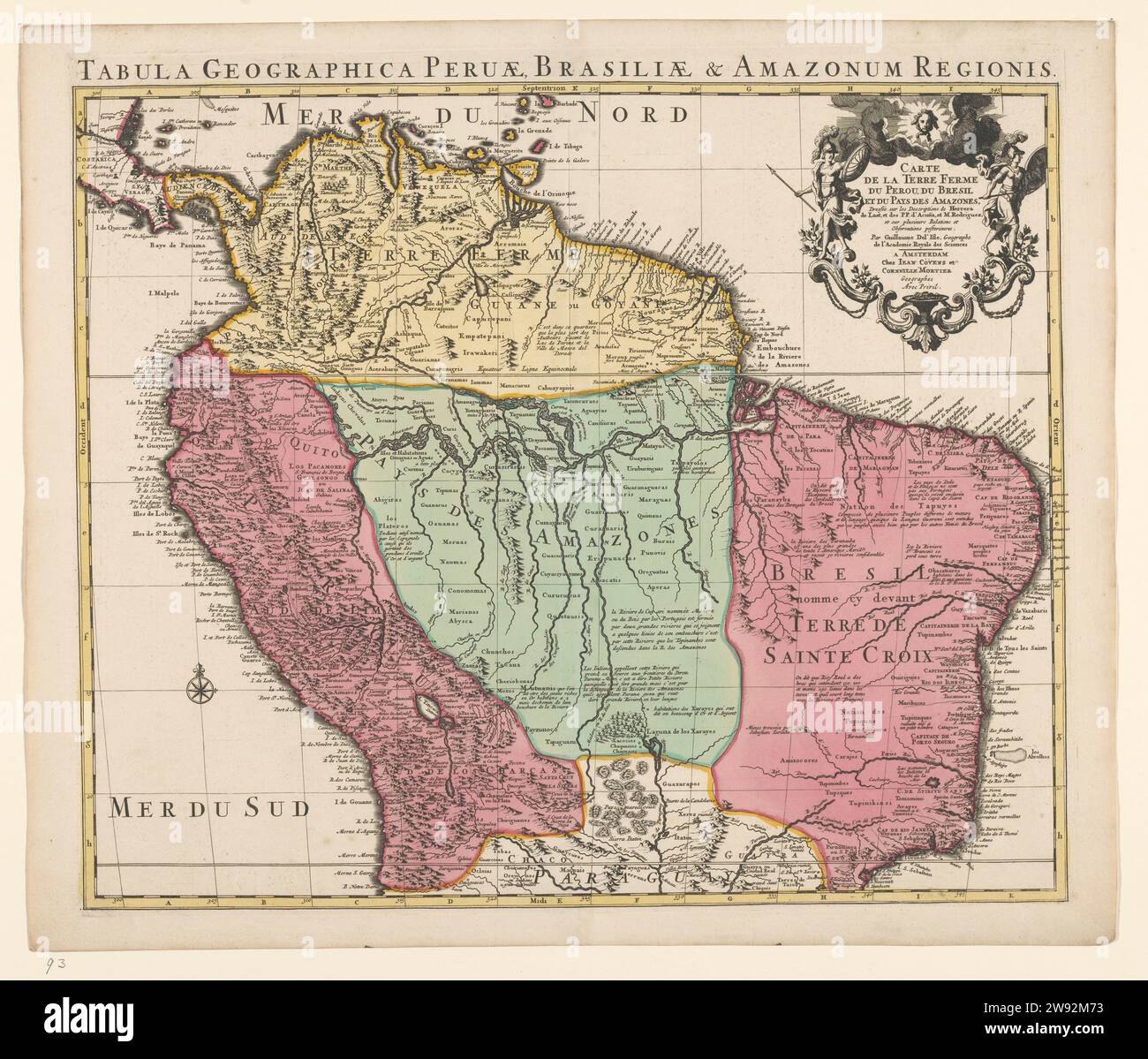 Map of the northern part of South America, Guillaume Delisle, 1721 ...