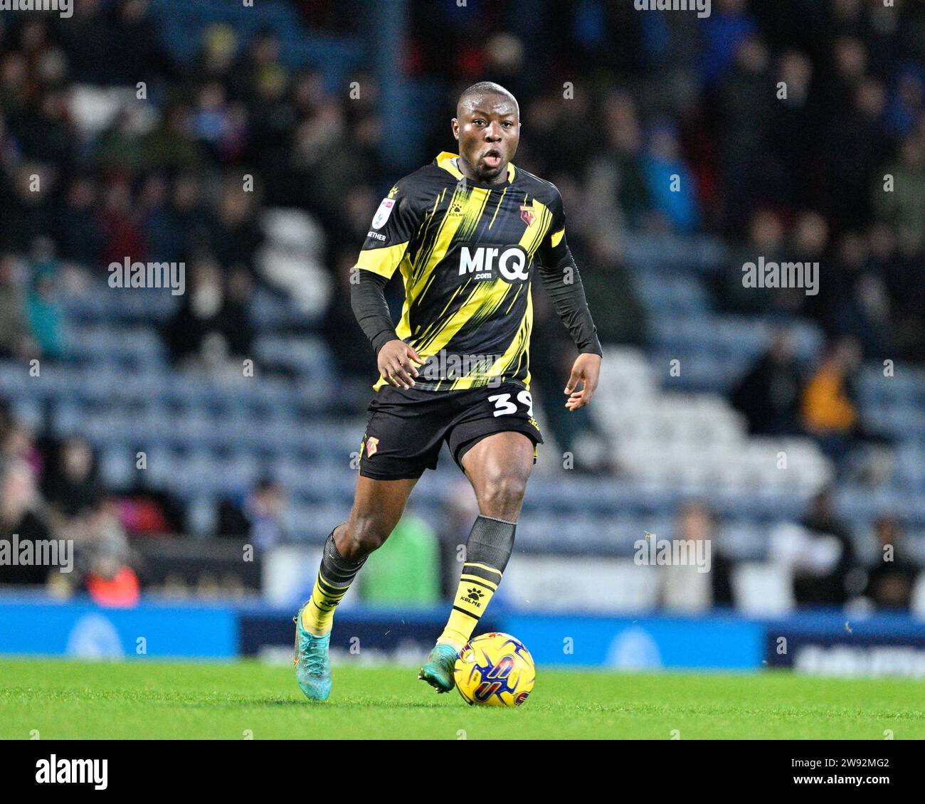 Edo Kayembe 39# of Watford Football Club breaks forward with the ball ...