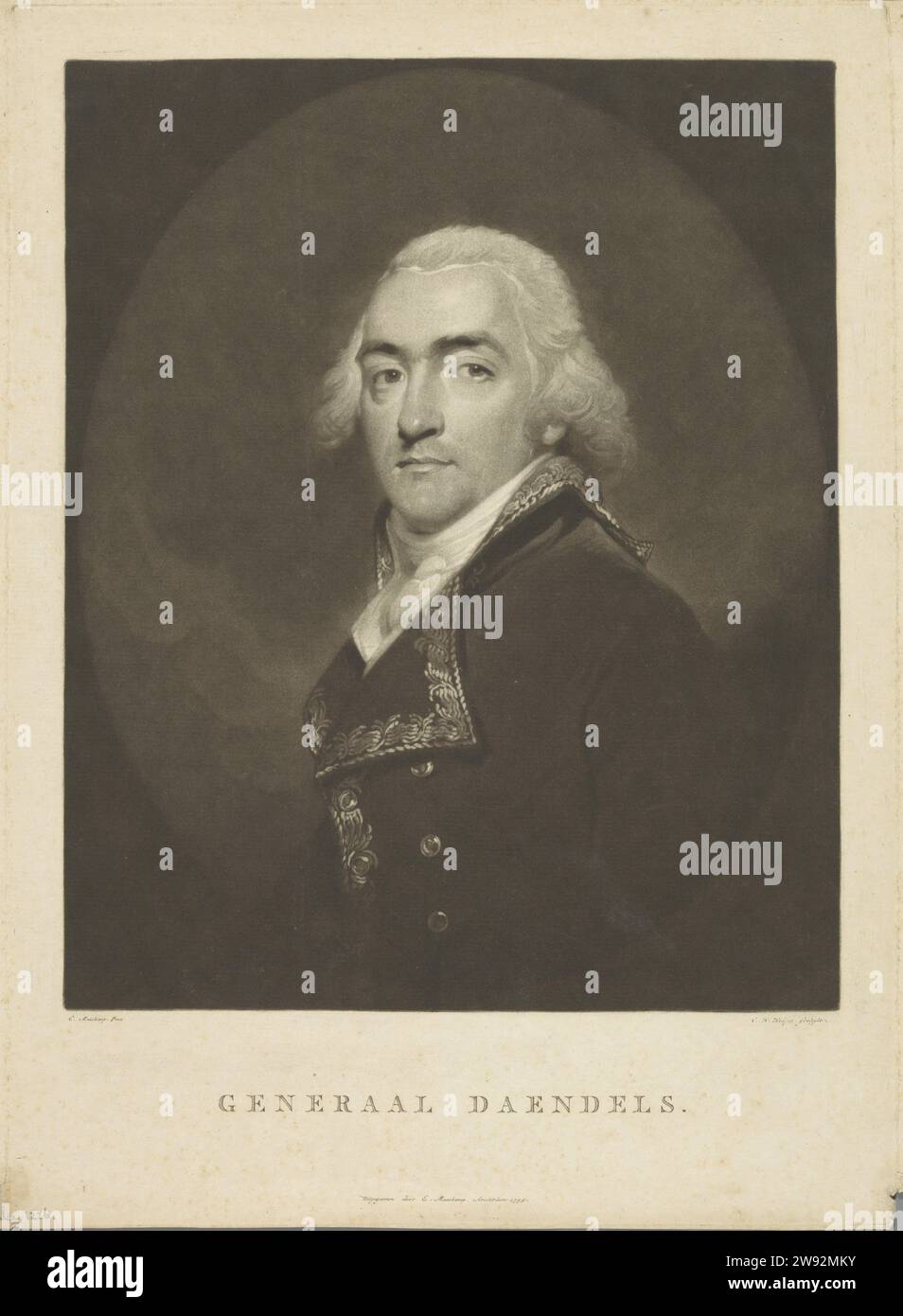 Portrait of Herman Willem Daendels, Charles Howard Hodges, after Evert ...