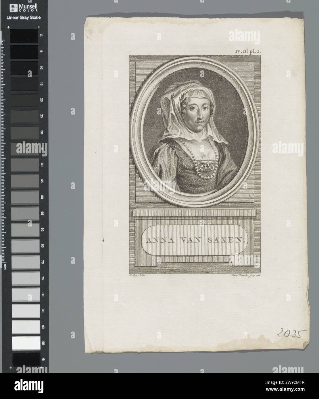 Portrait of Anna van Saksen, Reinier Vinkeles (I), After Jacobus Buys ...