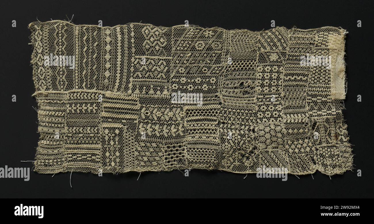 Lace -in lace border on machine tulle, anonymous, c. 1850 - c. 1874 ...