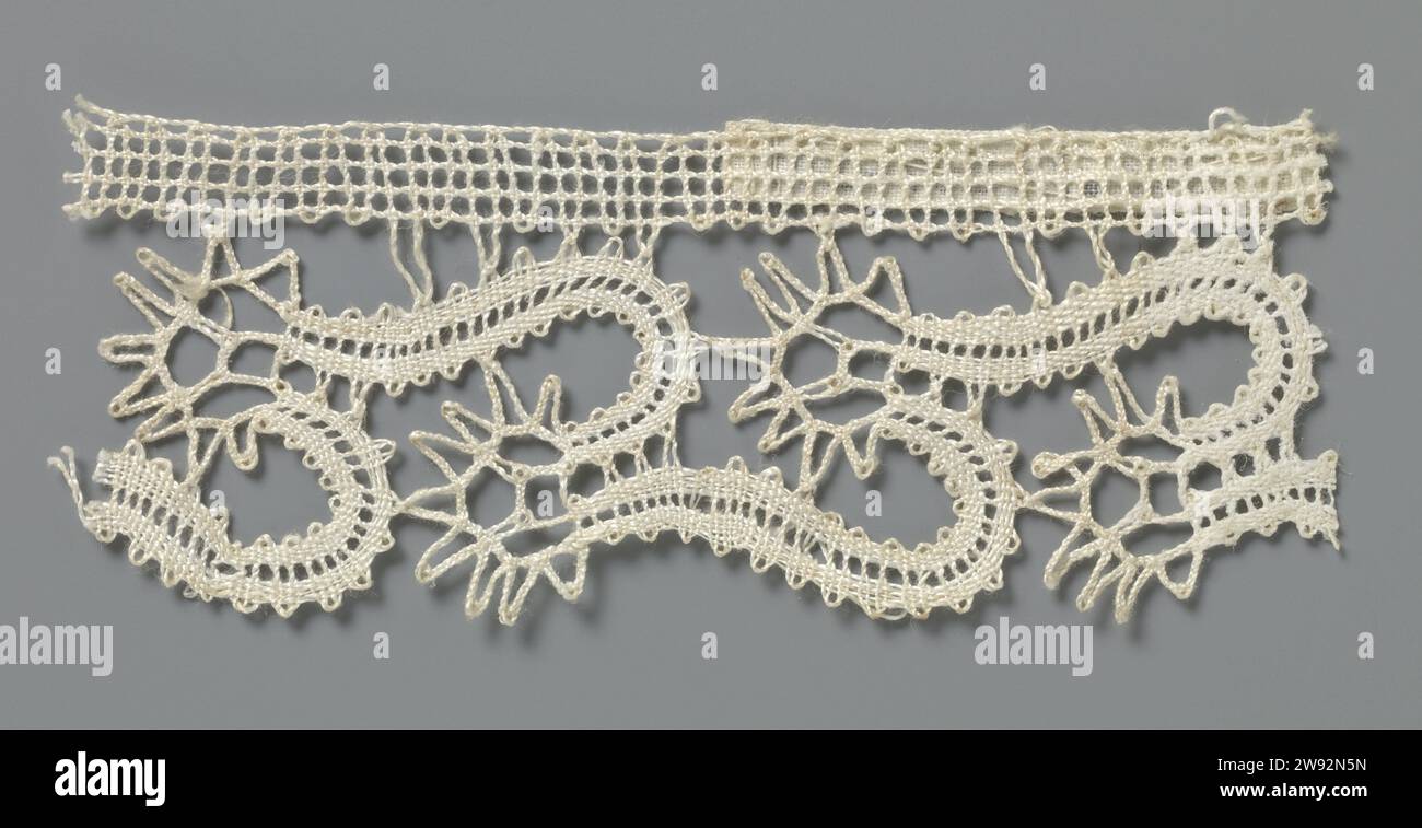 Strip bobbin with stars between J-shaped ribbons, anonymous, c. 1900 ...