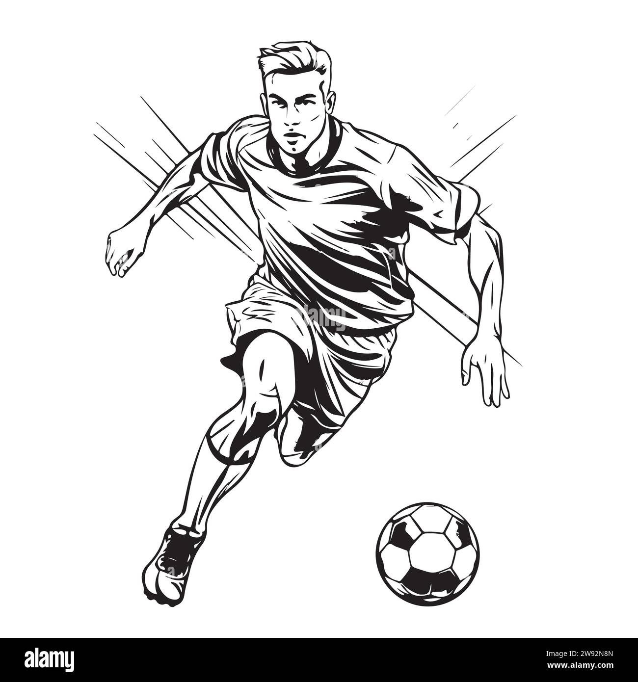 Illustration male footballer kicking hi-res stock photography and ...