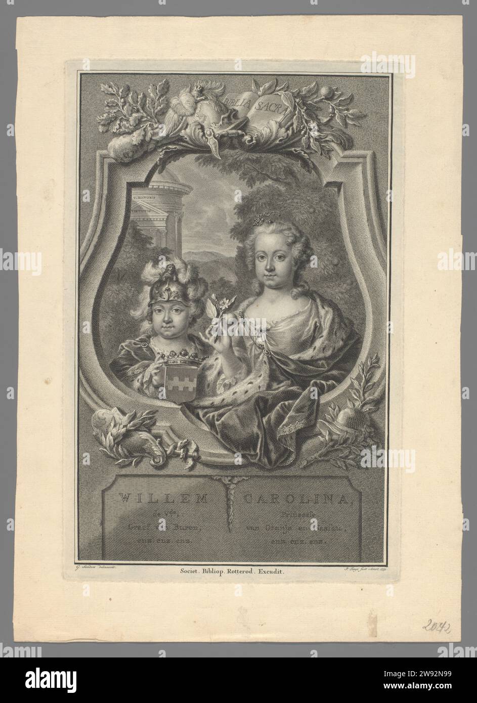 Portrait of Willem V, Prince of Oranje-Nassau, and Carolina, Princess ...