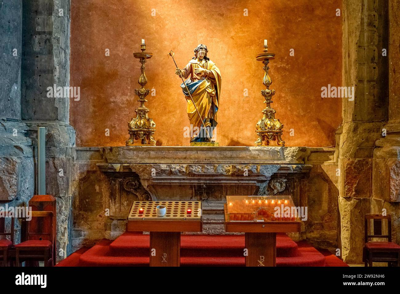 religious figures of saints from the catholic church of São Domingos in ...