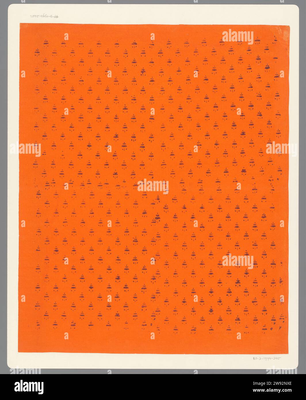 Leaf with spreading pattern of simplified floral pattern, Anonymous ...