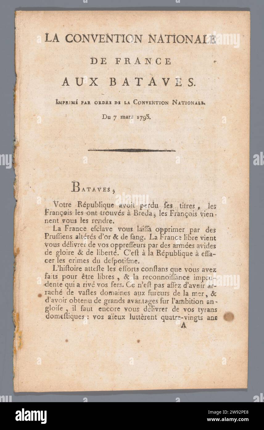 The National Convention of France in Bataves, Dubois-Cranée, 1793 ...
