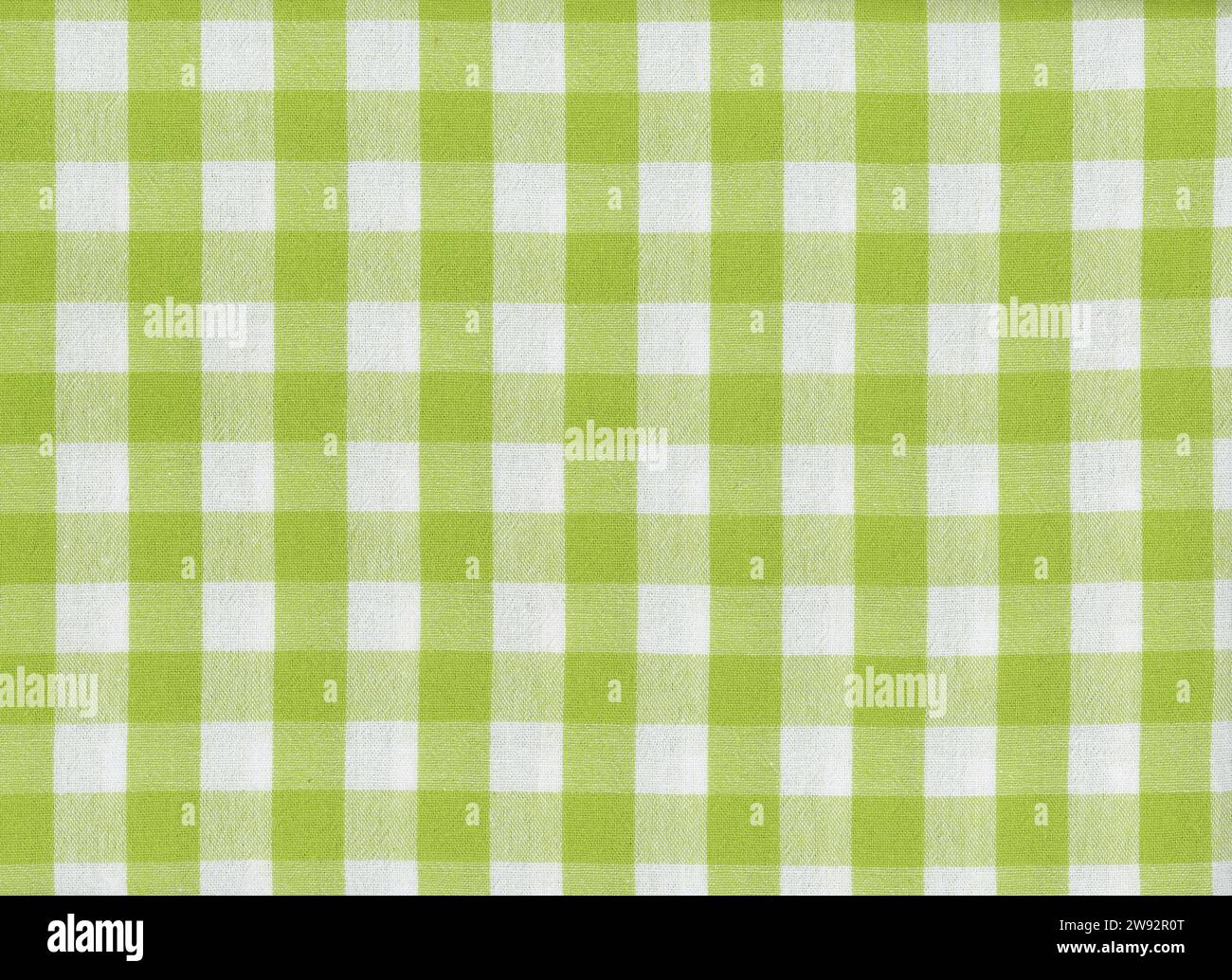 green and white chequered fabric texture useful as a background Stock ...