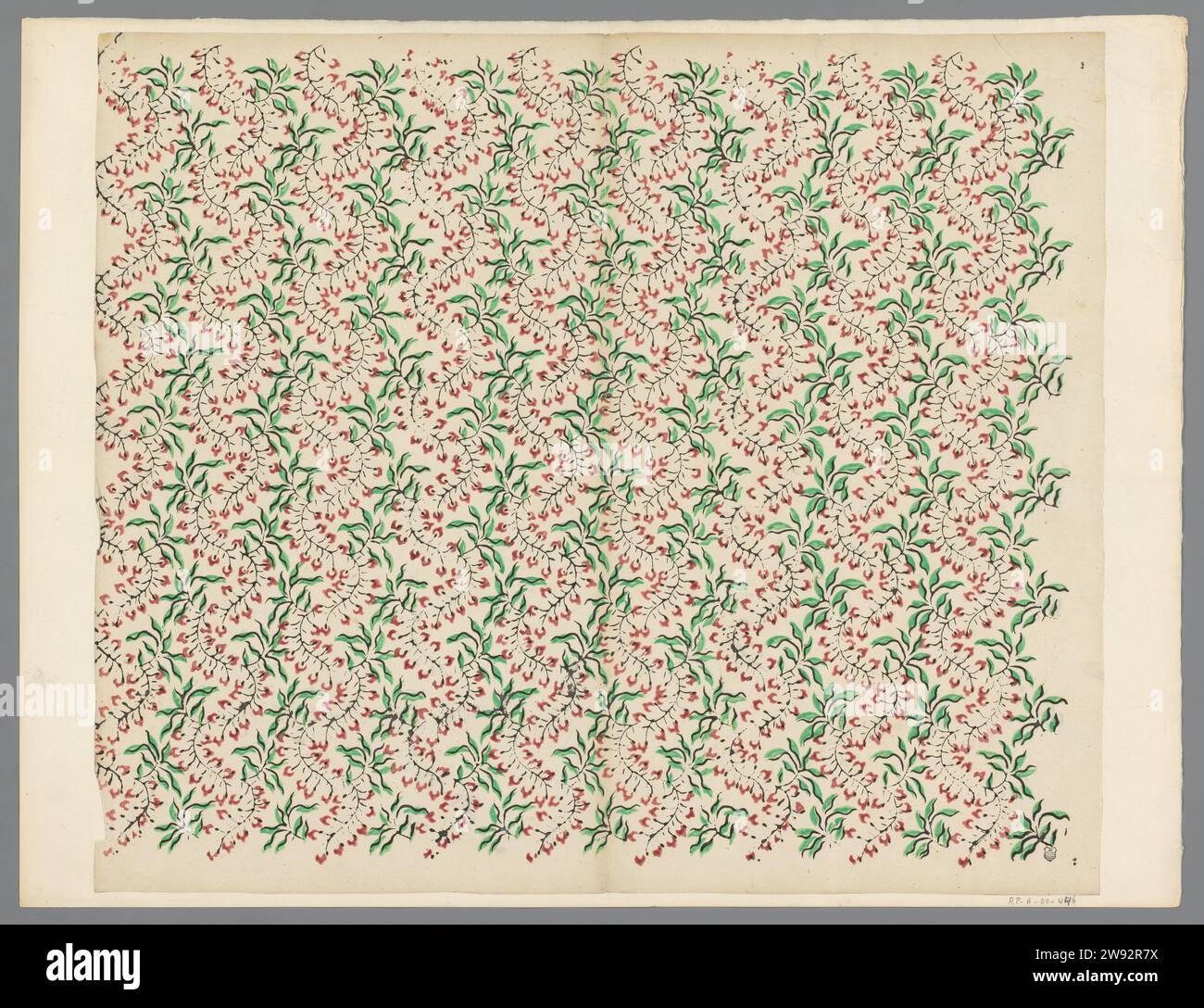 Leaf with lantern of winding tendrils, anonymous, 1750 - 1900 Leaf with ...
