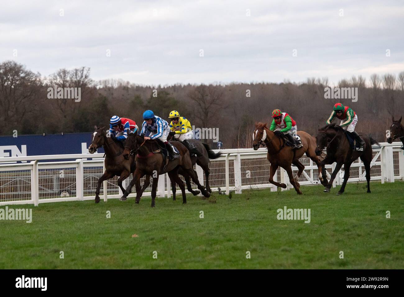 Ascot, UK. 23rd December, 2023. Horse Victtorno (FR) (No 1) ridden by ...