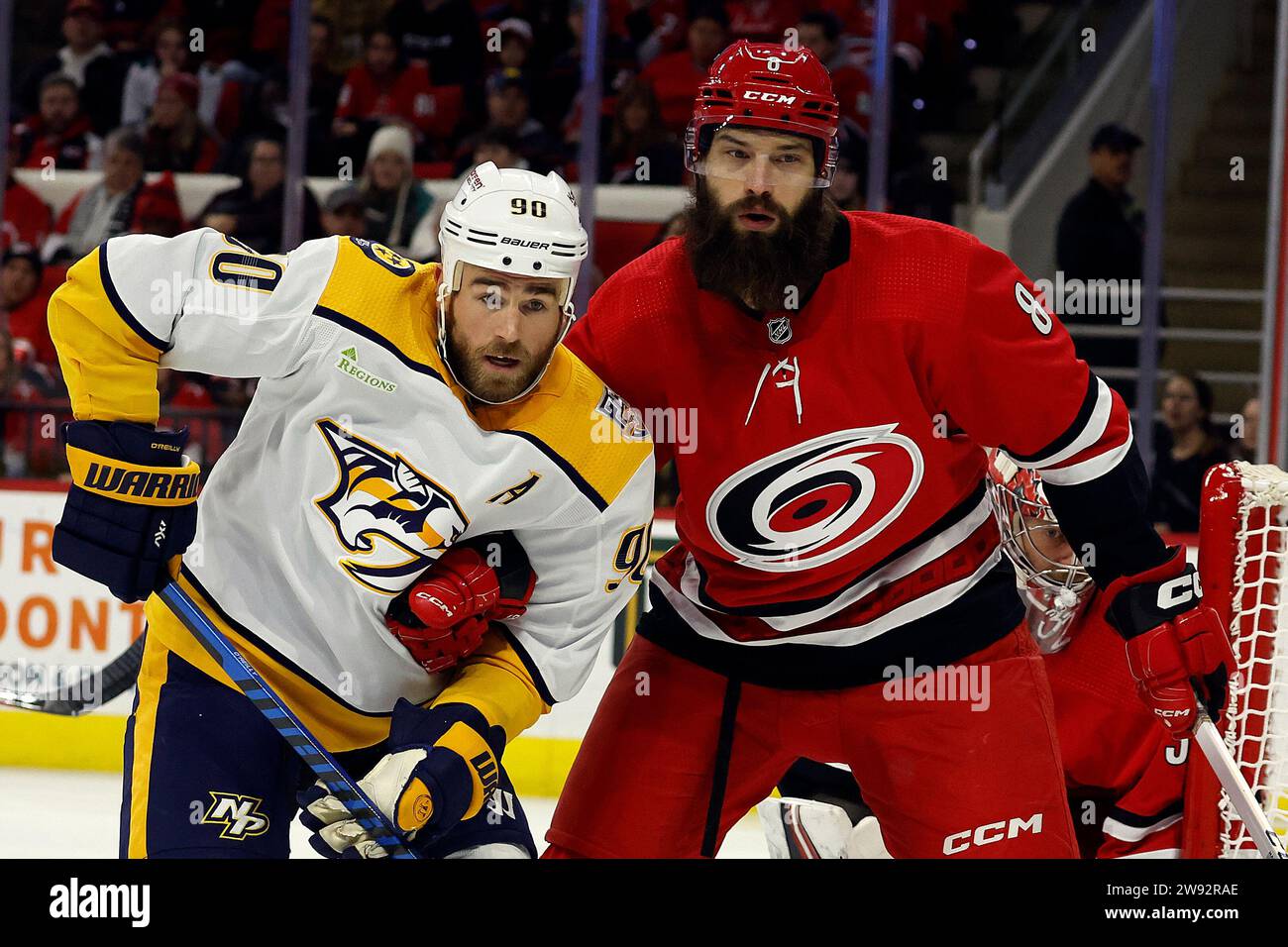 Nashville Predators' Ryan O'Reilly (90) and Carolina Hurricanes' Brent ...