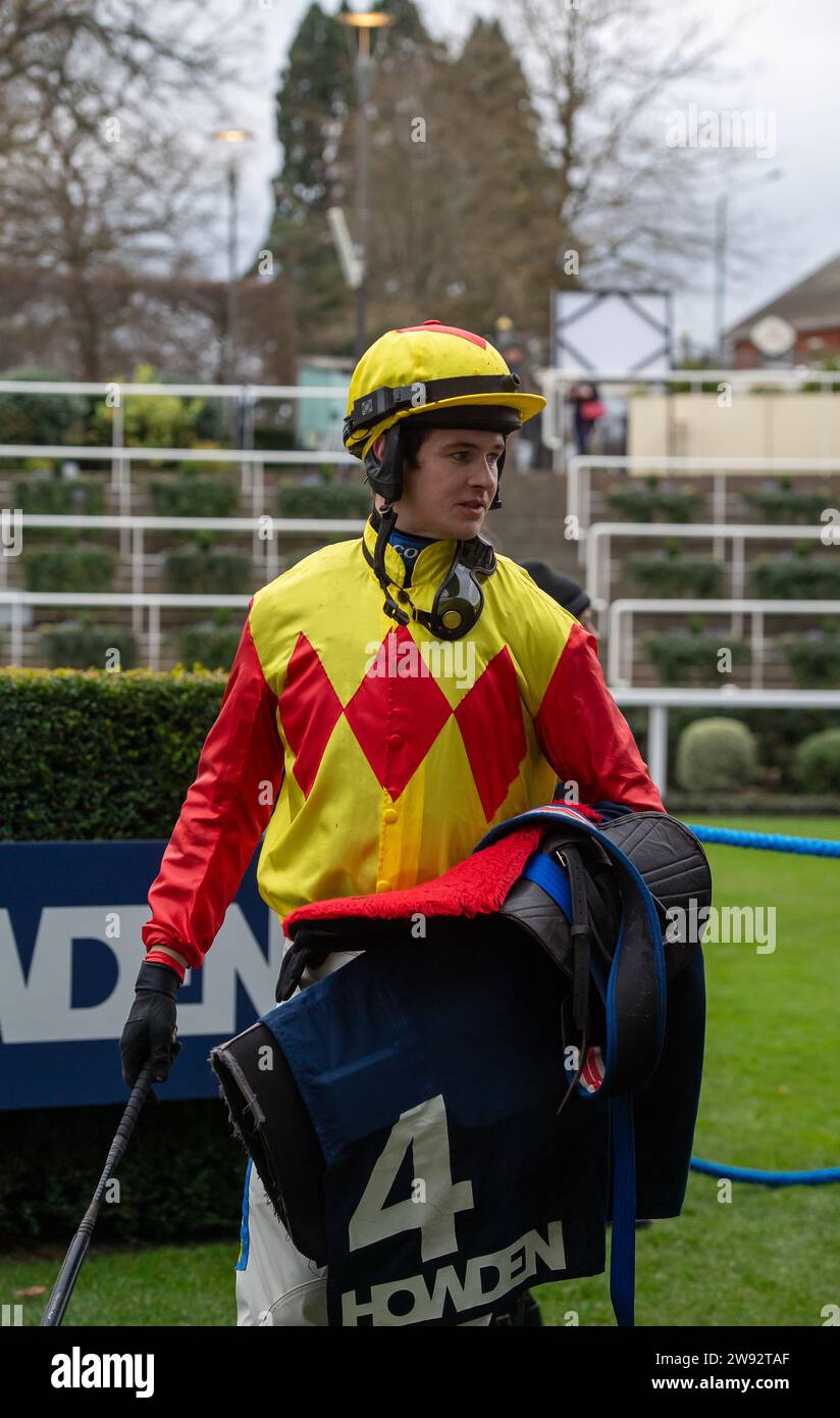 Ascot, Berkshire, UK. 23rd December, 2023. Jockey Brendan Powell who ...