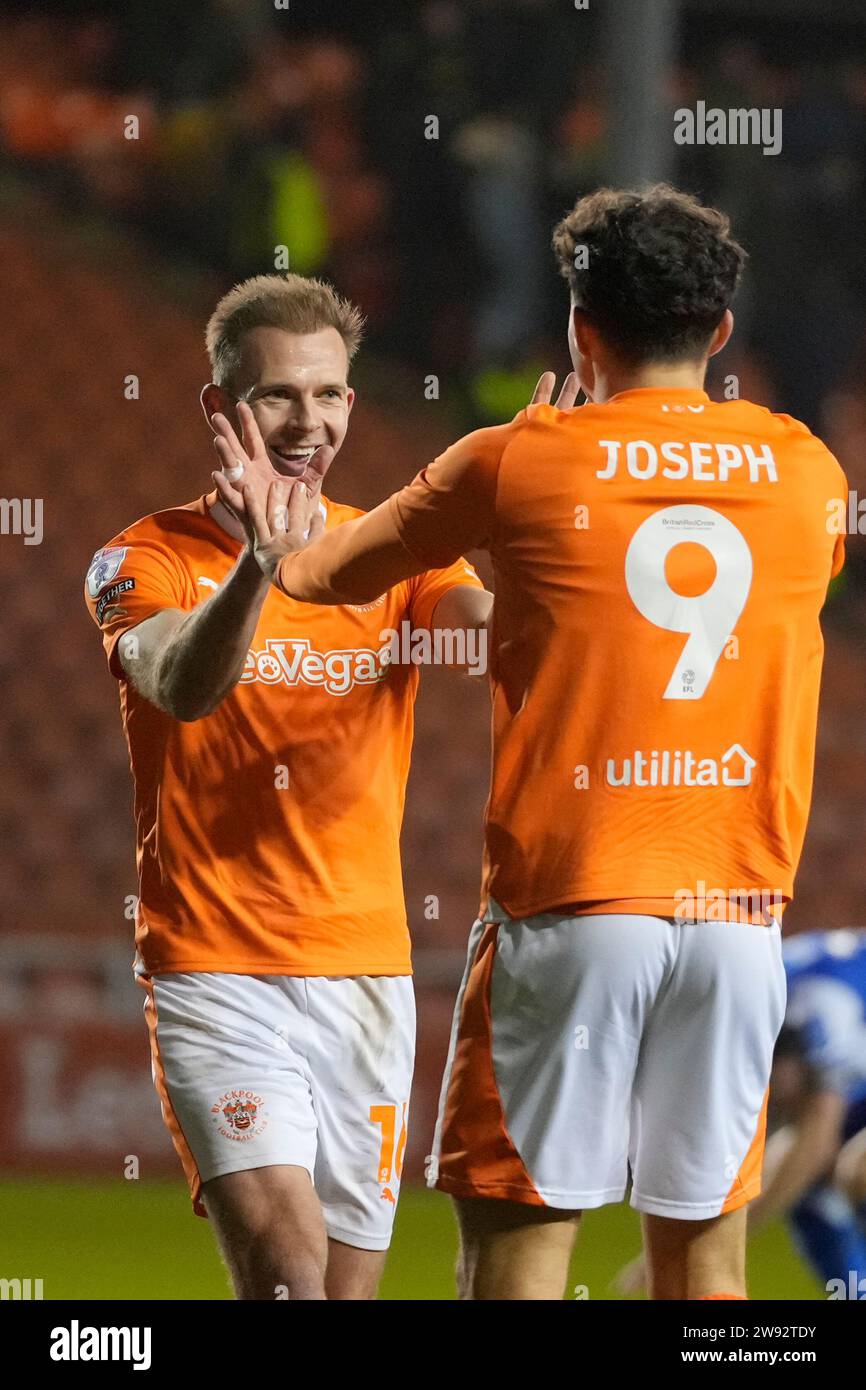 Blackpool, UK. 23rd Dec, 2023. Jordan Rhodes #16 of Blackpool ...