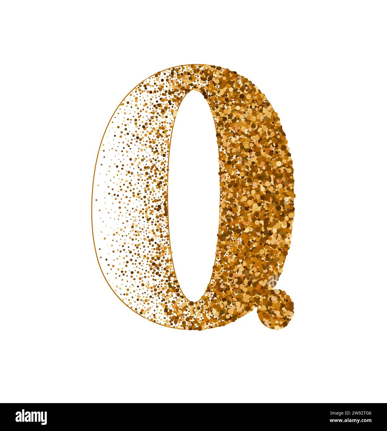 Letter Q of Latin alphabet decorated with sand effect stipple texture ...