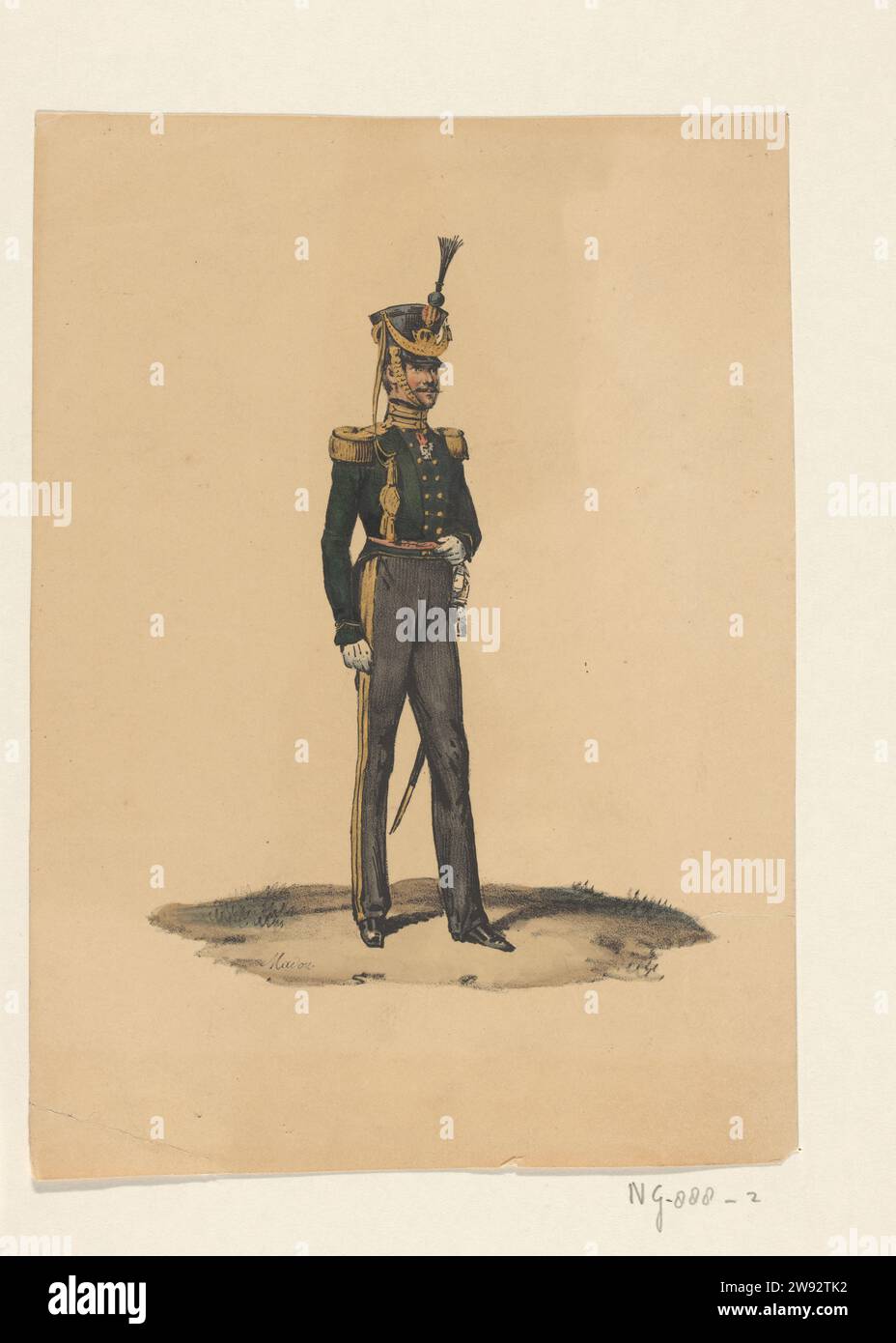 Officer in Uniform, Jean Baptiste Madou, 1820 - 1850 Uniform print from ...