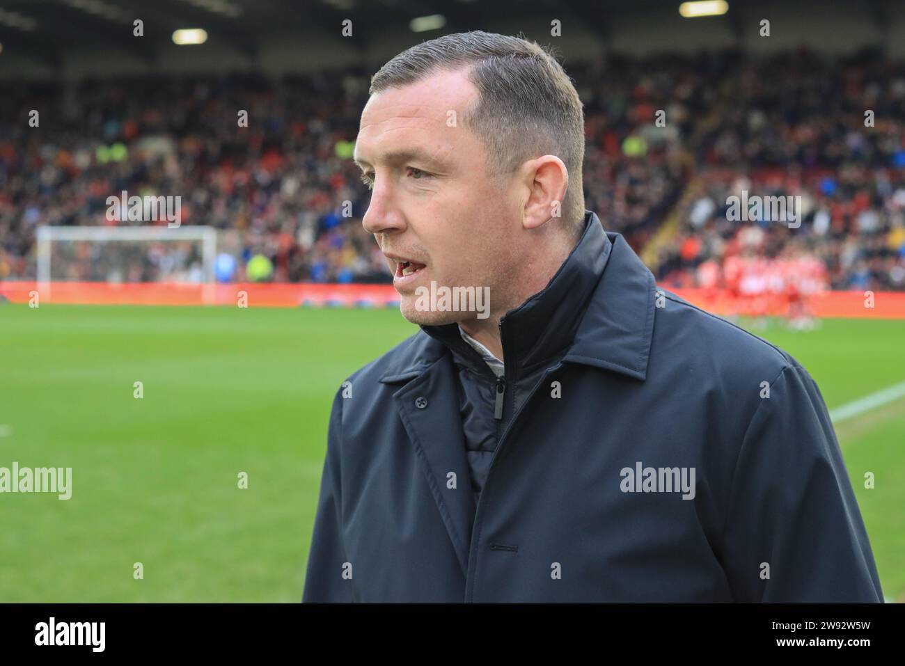 Neill Collins Head coach of Barnsley before the game during the Sky Bet ...