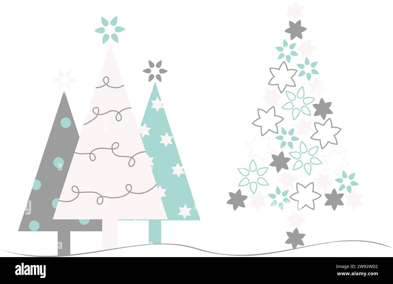 cute Christmas trees, Christmas trees with transparent background Stock ...