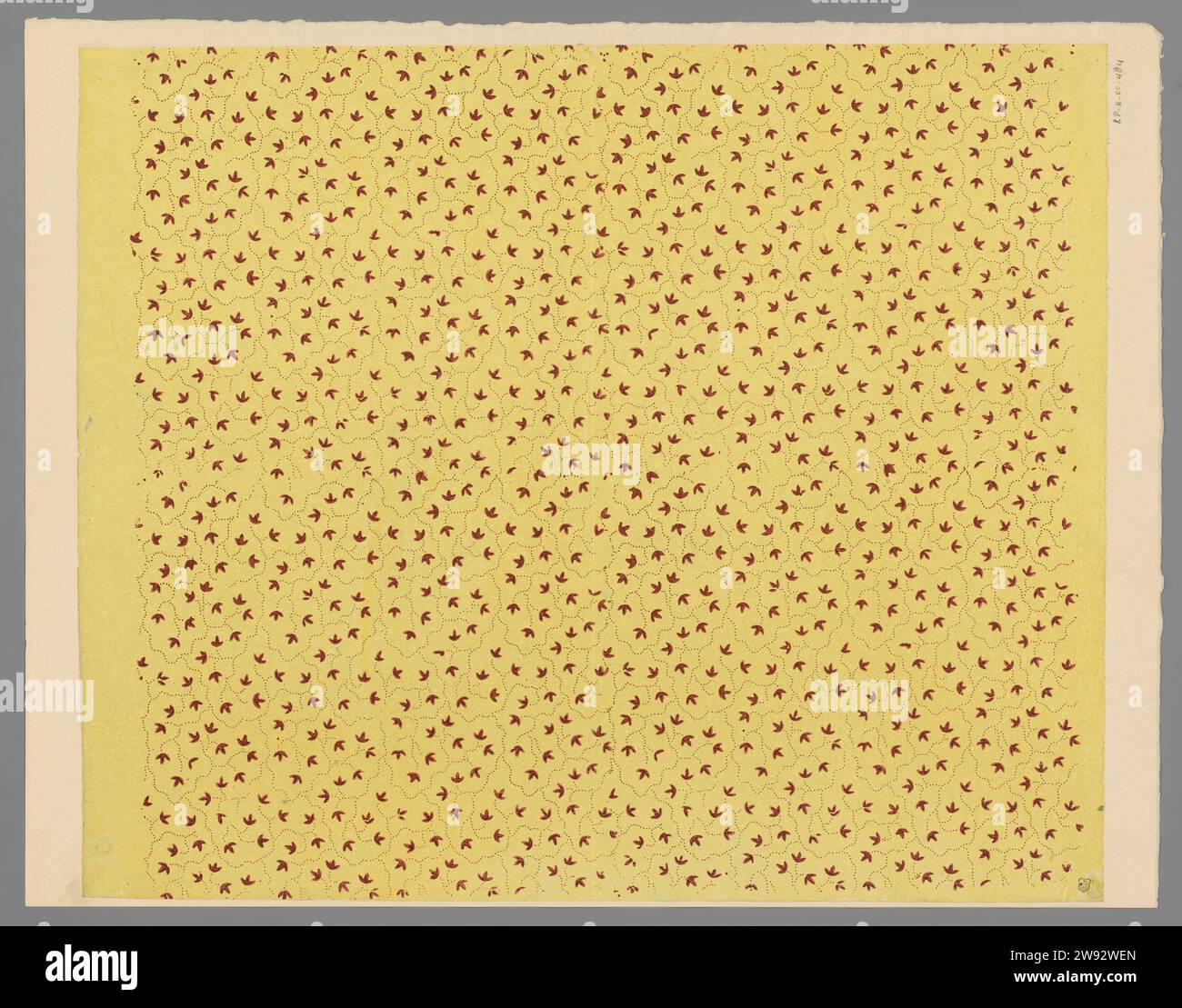 Leaf pattern of leaf motif with winding line of points, Anonymous, 1800 ...