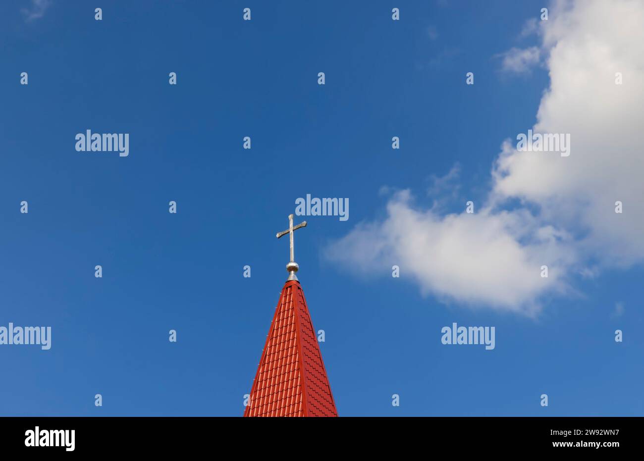 catholic christian cross on a blue sky background, catholic cross on a ...