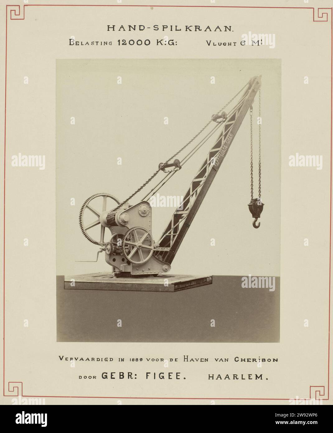 Hand-pivot, brothers figee, 1885 photograph Photo of a crane, stuck on ...