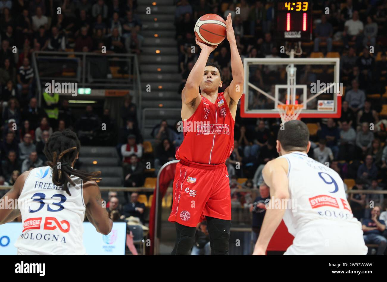 Bologna, Italy. 23rd Dec, 2023. Justin Reyes (Pallacanestro Trieste ...