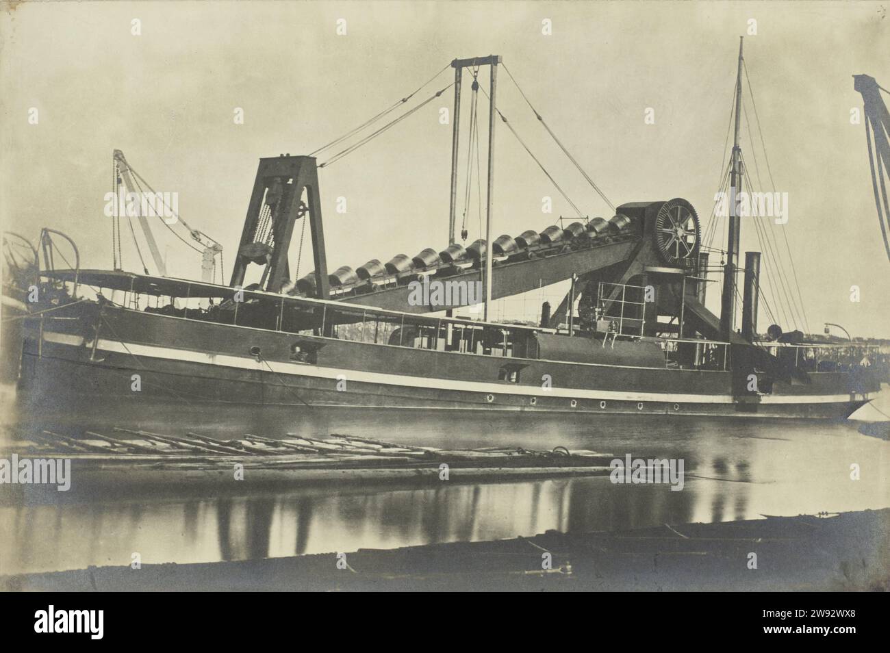 Dredging, Dorp, 1894 photograph Dredging ship 'Aberak No 3' of the ...